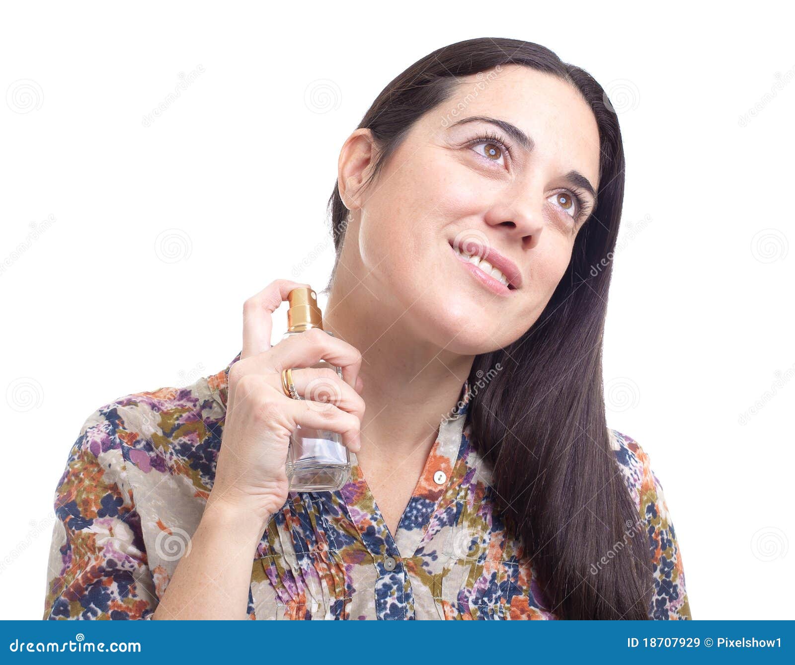 Sensual Woman Applying Perfume Stock Image - Image of parlor, beauty ...