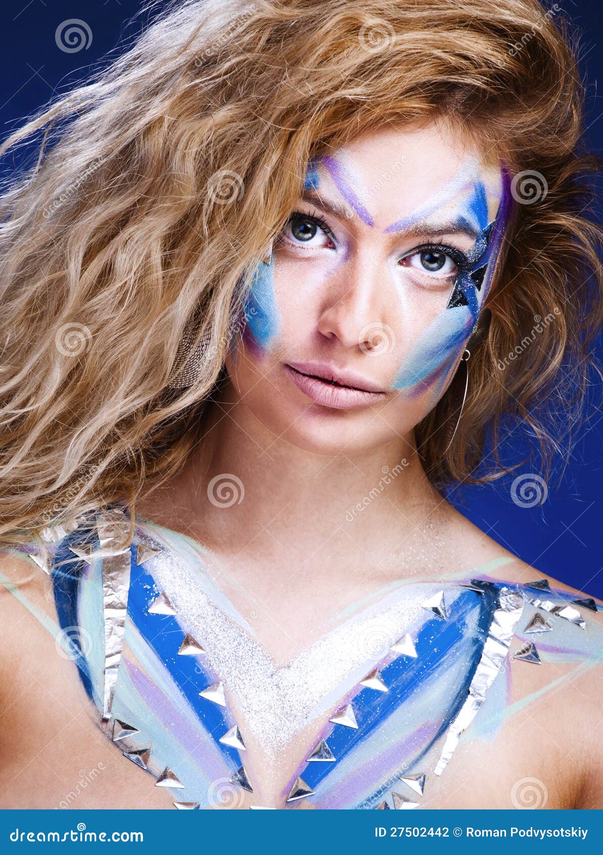 Sensual Woman Model with Frozen Makeup Stock Photo - Image of beautiful ...