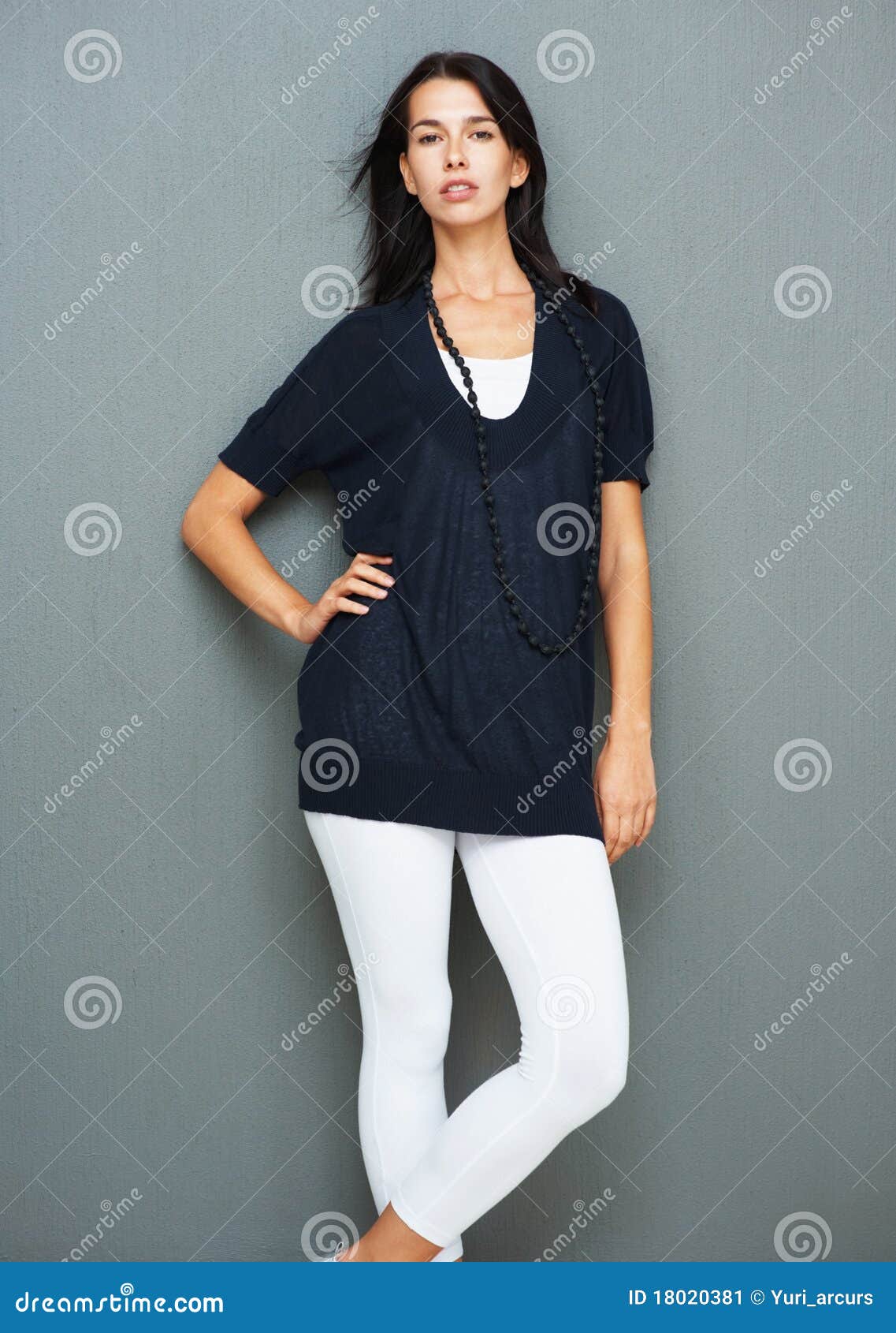 Sensual Woman Posing Against Wall Stock Image - Image of life, people ...