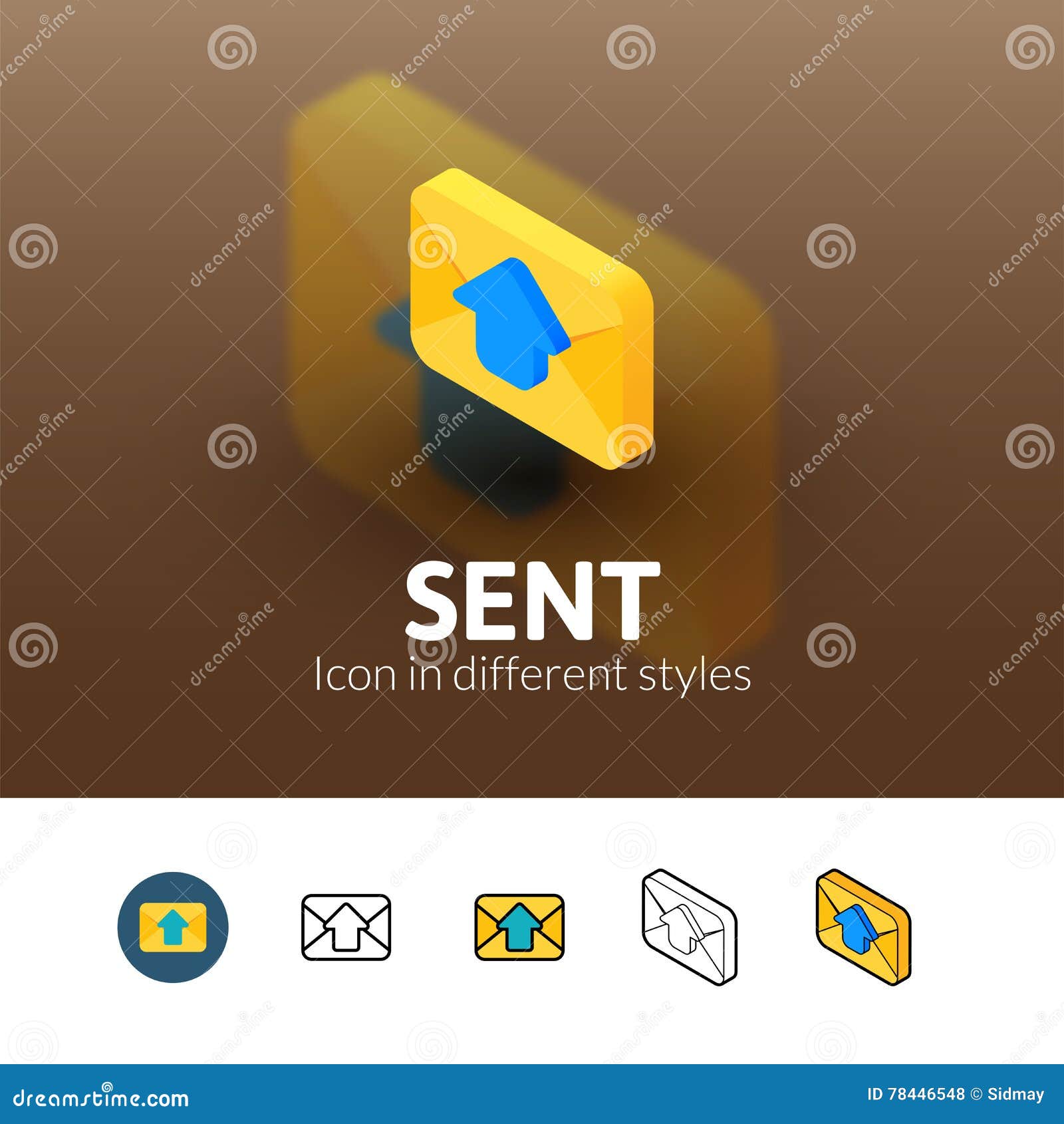 Sent Icon in Different Style Stock Vector - Illustration of isometric ...