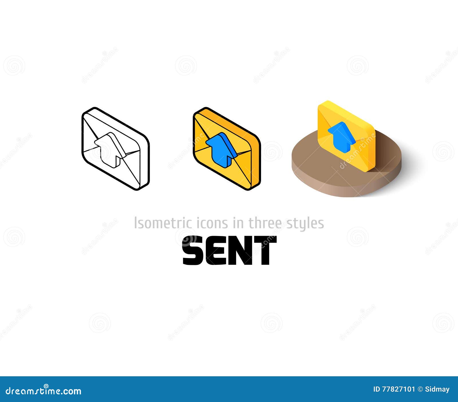 Sent Icon in Different Style Stock Vector - Illustration of digital ...
