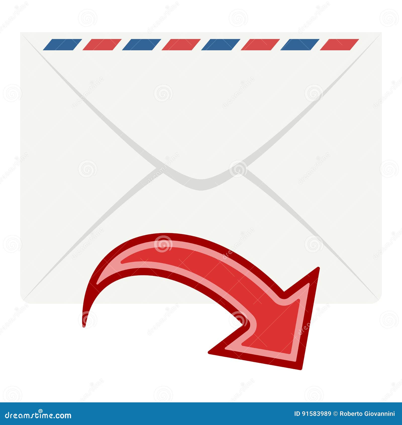 Sent Mail Email Flat Icon Isolated on White Stock Vector - Illustration ...