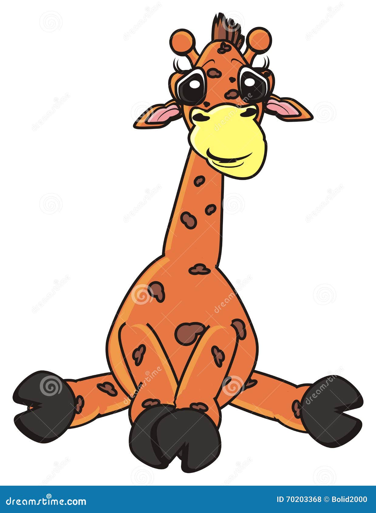 Sentada Divertida De La Jirafa Stock de ilustración - Ilustración de ...