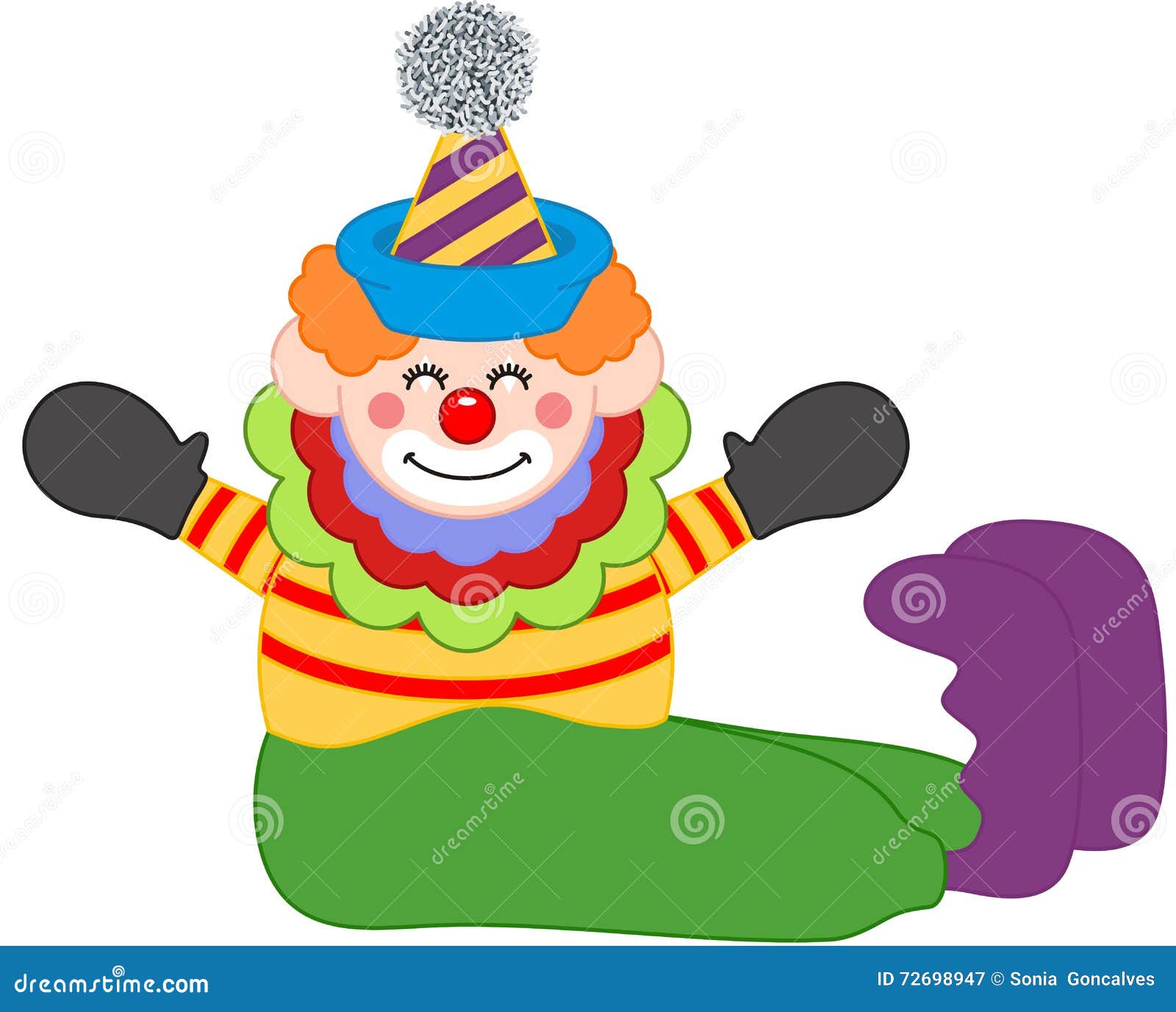 Sentada Feliz Adorable Del Payaso Ilustración del Vector - Ilustración ...