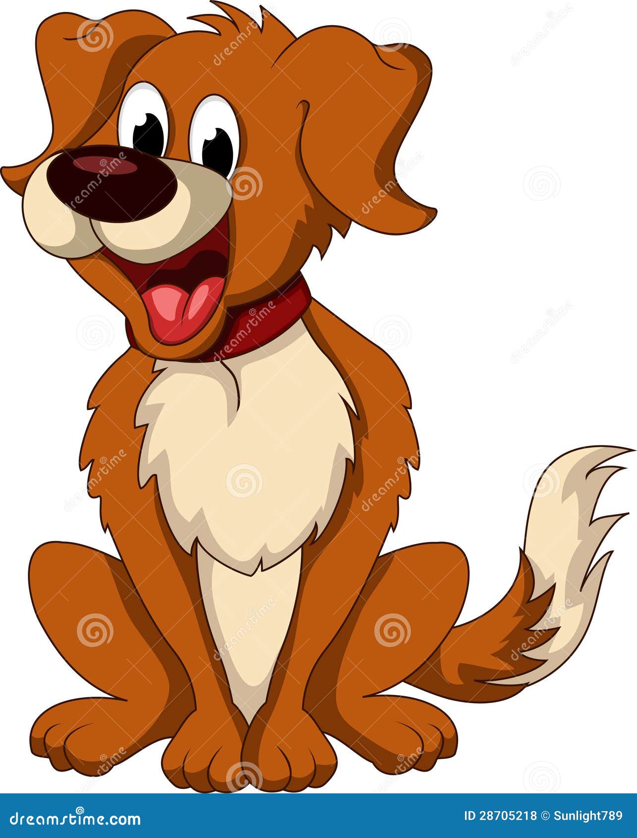 Sentada Linda De La Historieta Del Perro Stock de ilustración ...