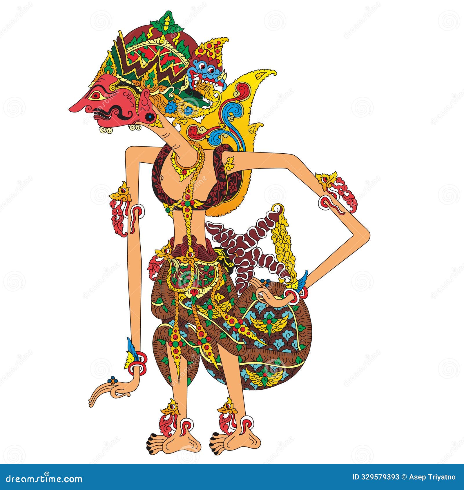 Wayang Puppet Shadow - Sentanu Stock Illustration - Illustration of ...