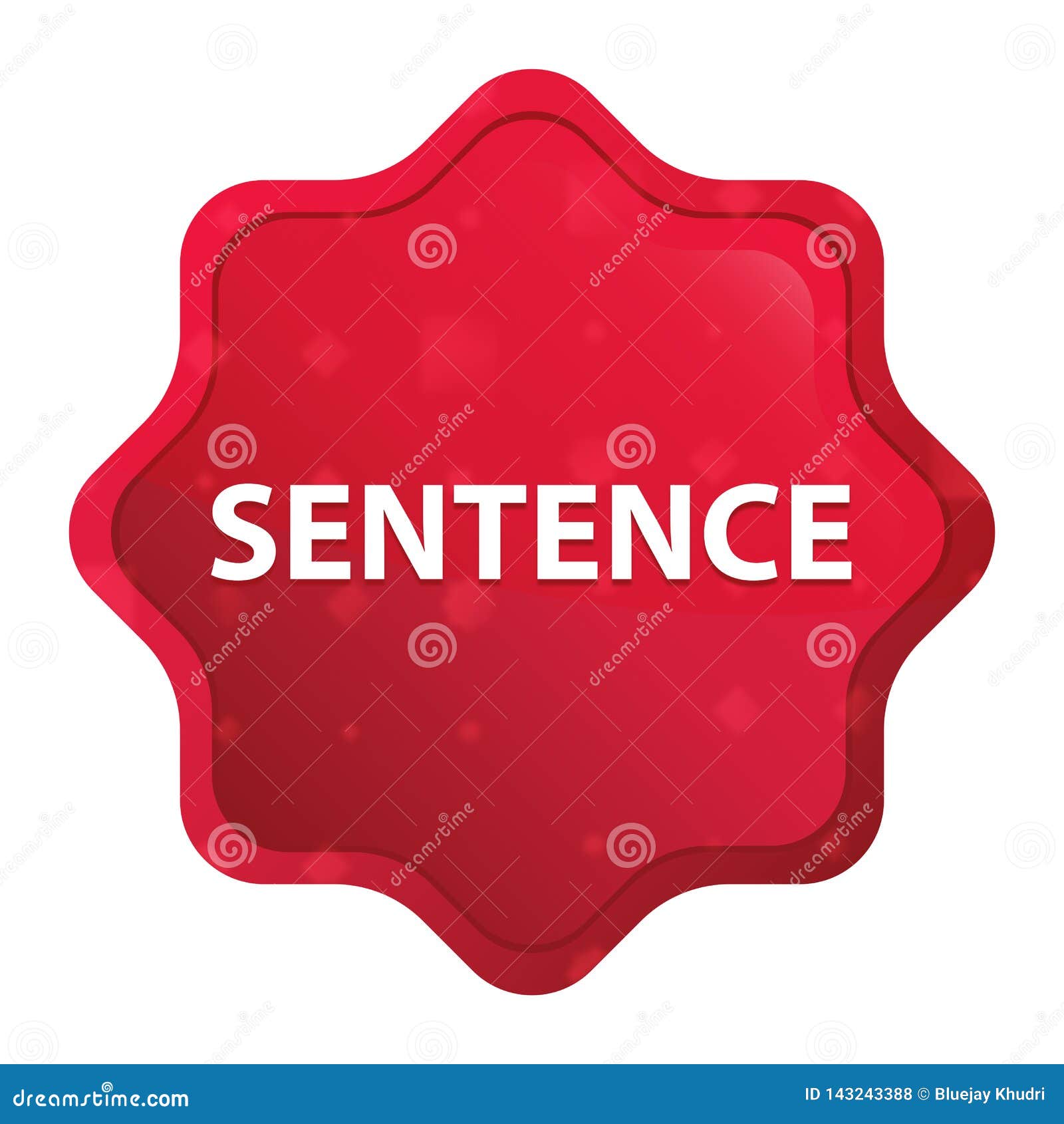 Sentence Misty Rose Red Starburst Sticker Button Stock Illustration ...