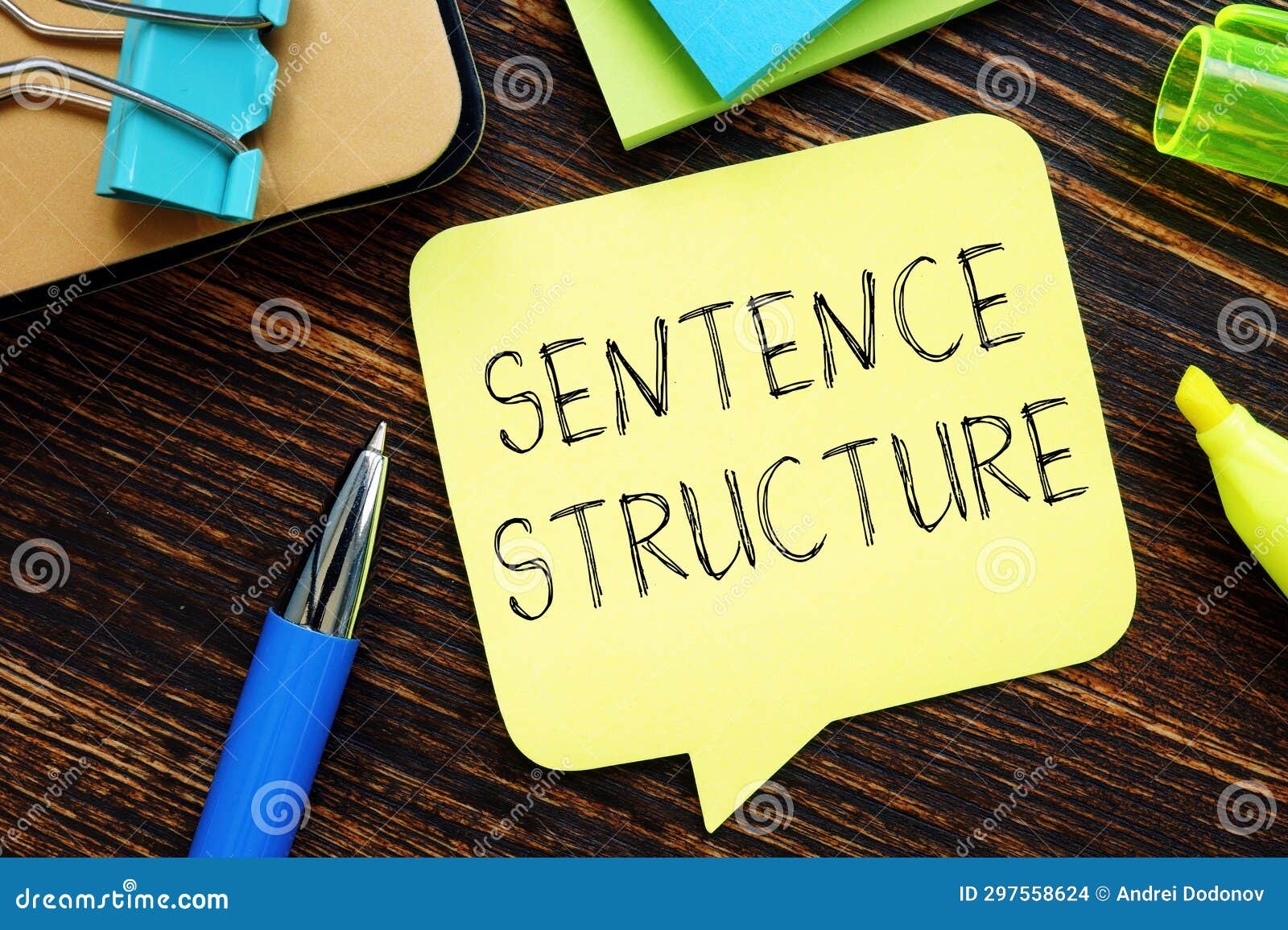 Sentence Structure is Shown Using the Text Stock Photo - Image of ...