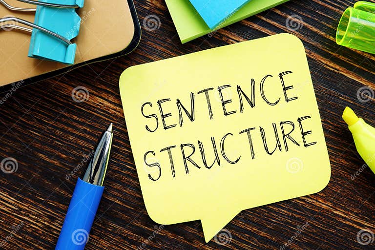 Sentence Structure is Shown Using the Text Stock Photo - Image of ...