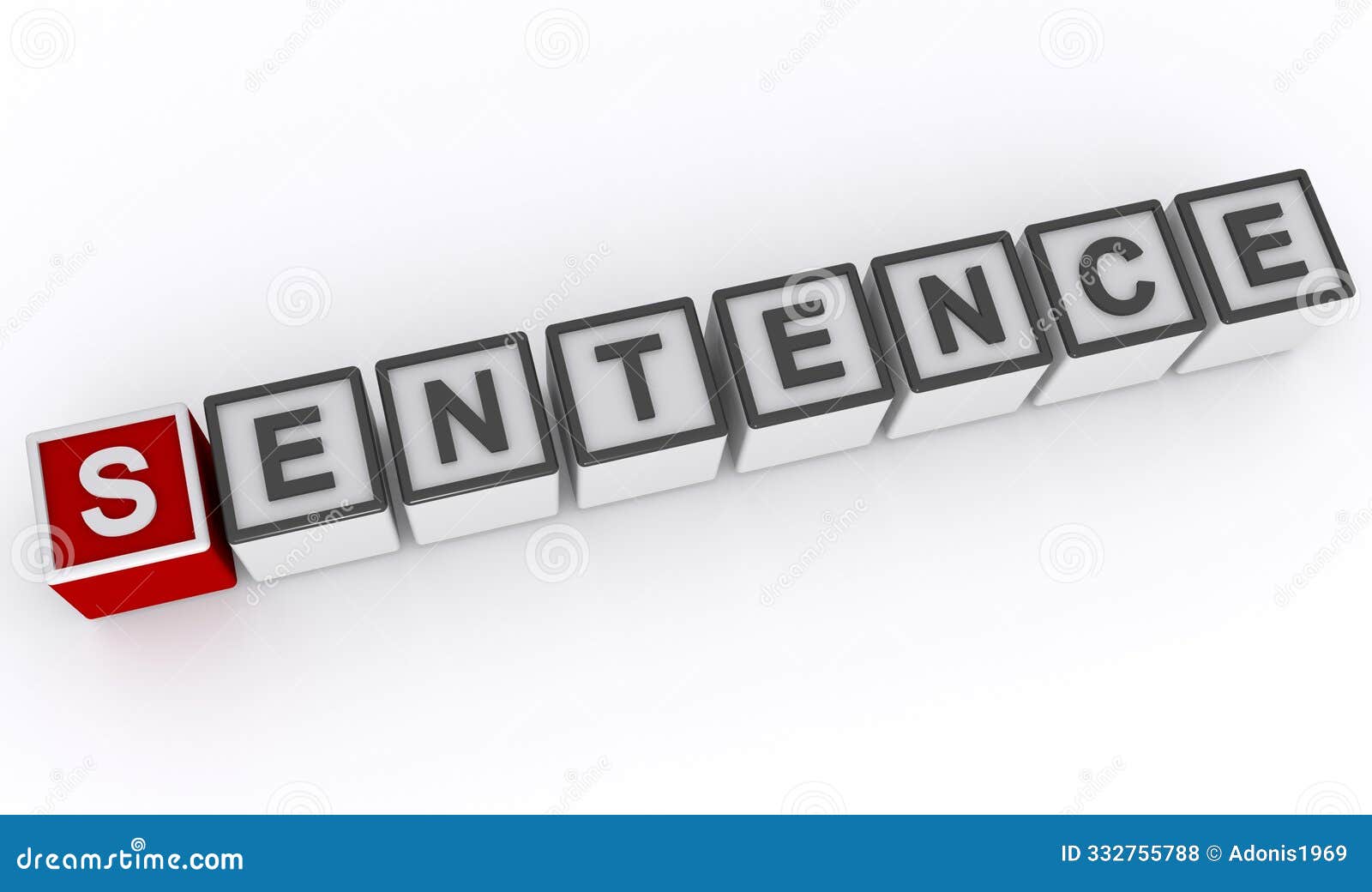 Sentence Word Block On White Stock Photo | CartoonDealer.com #332755788