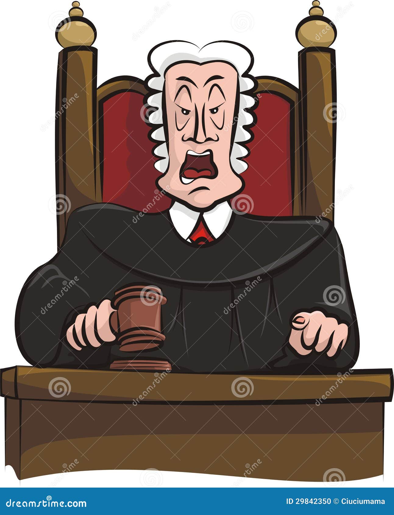 Pop Art Senior Judge In Courthouse Striking The Gavel. Law And Judical ...