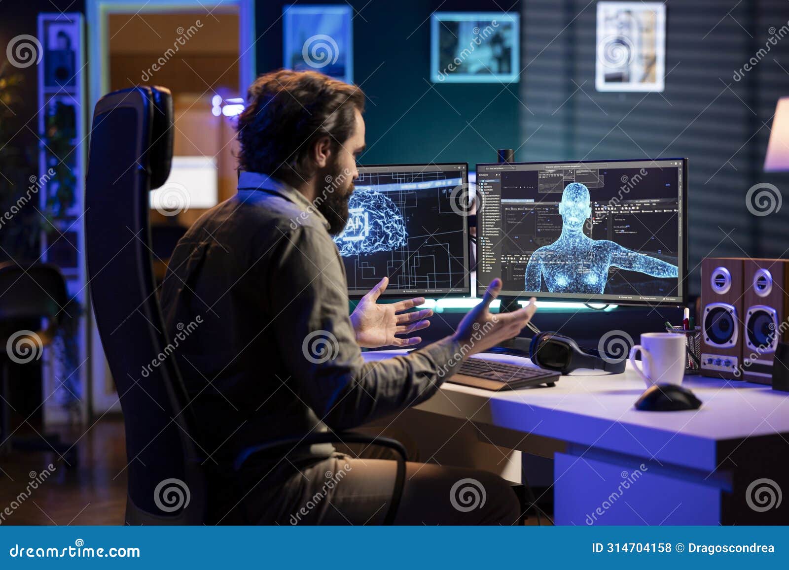 Sentient AI Gains Humanoid Form Inside PC, Talking with Confused ...
