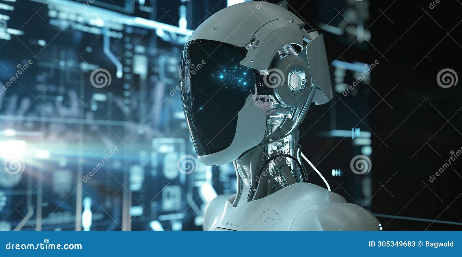 Sentient Artificial Intelligence Thinking and Analysing Data, AI ...