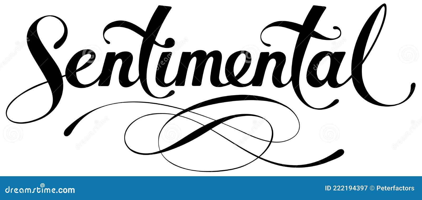 Sentimental - Custom Calligraphy Text Stock Vector - Illustration of ...