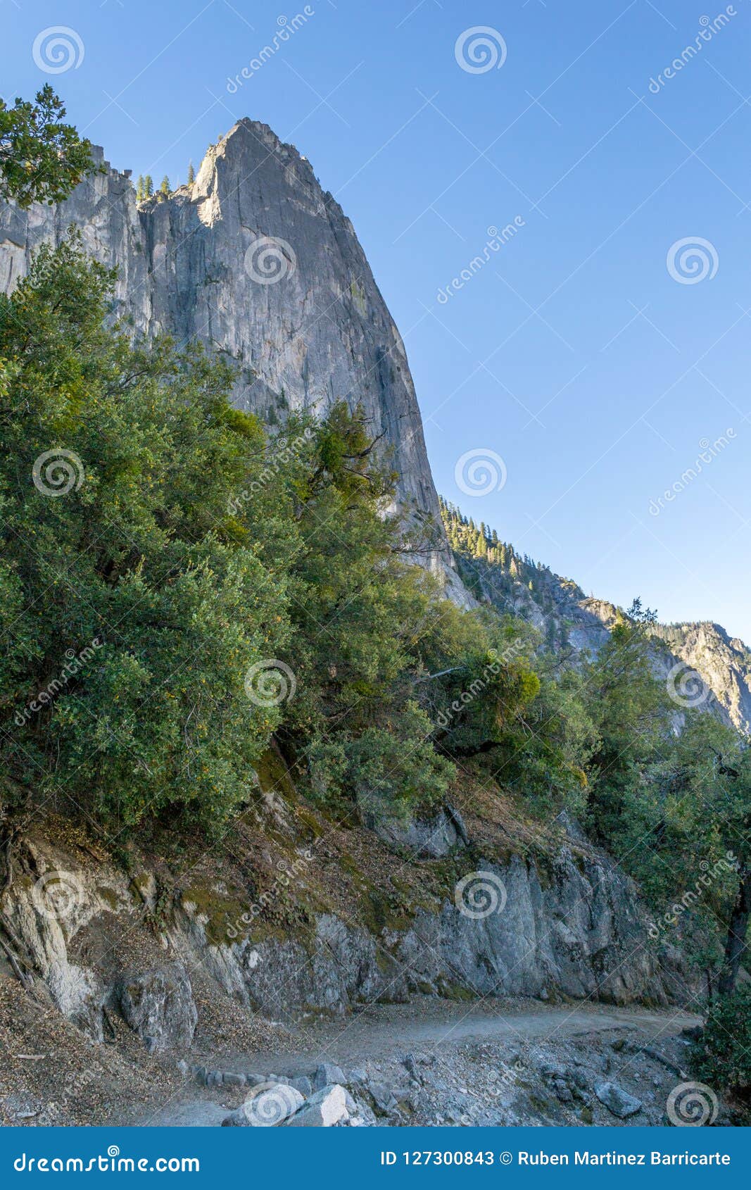 Sentinel Rock at Yosemite Valley Stock Image - Image of gold, heritage ...