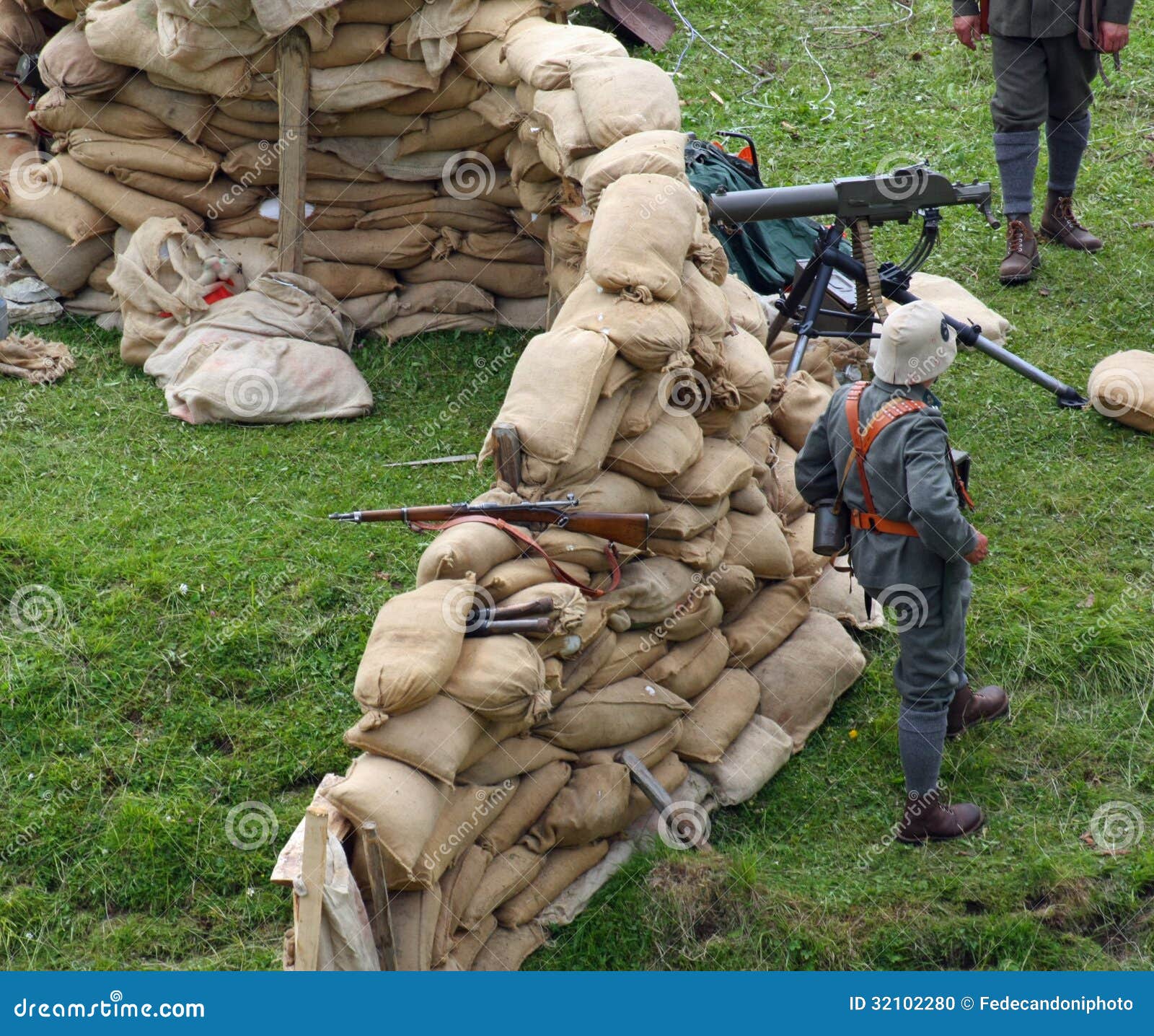 Sentinel Soldiers Inside the Fort Stock Photo - Image of army, sandbag ...