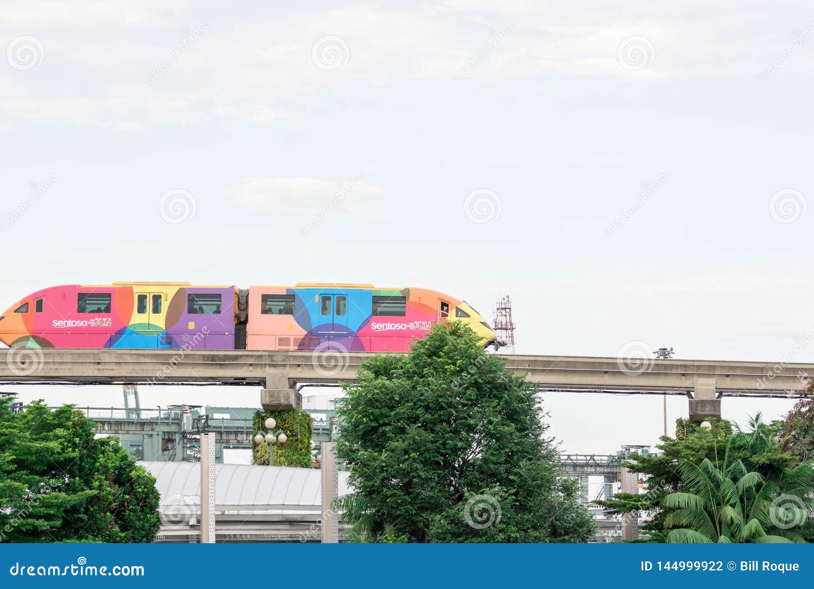 Sentosa Express Train while in Operation Near Harbourfront Sentosa ...