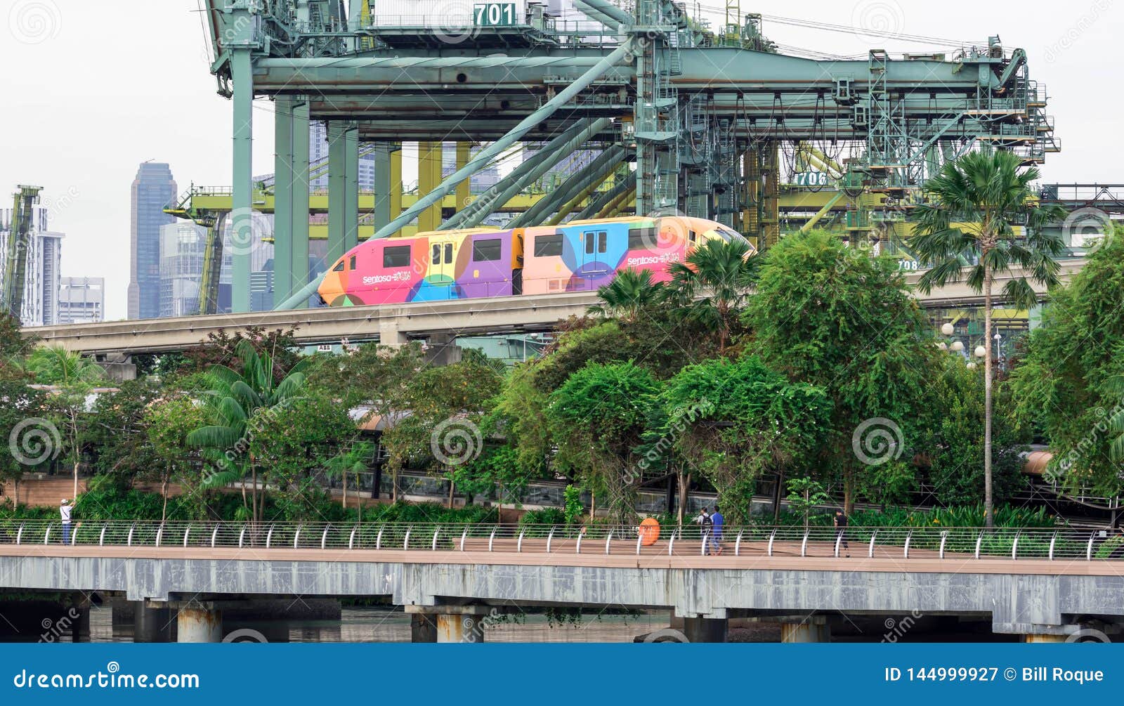 Sentosa Express Train while in Operation Near Harbourfront Sentosa ...