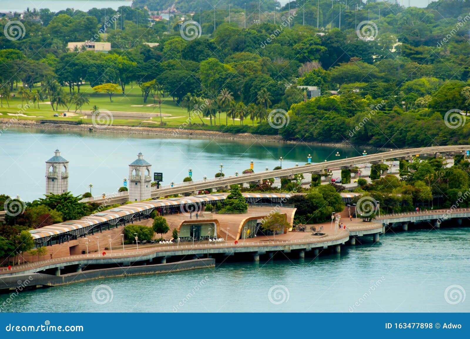 Sentosa Gateway Bridge stock foto. Image of vervoer - 163477898