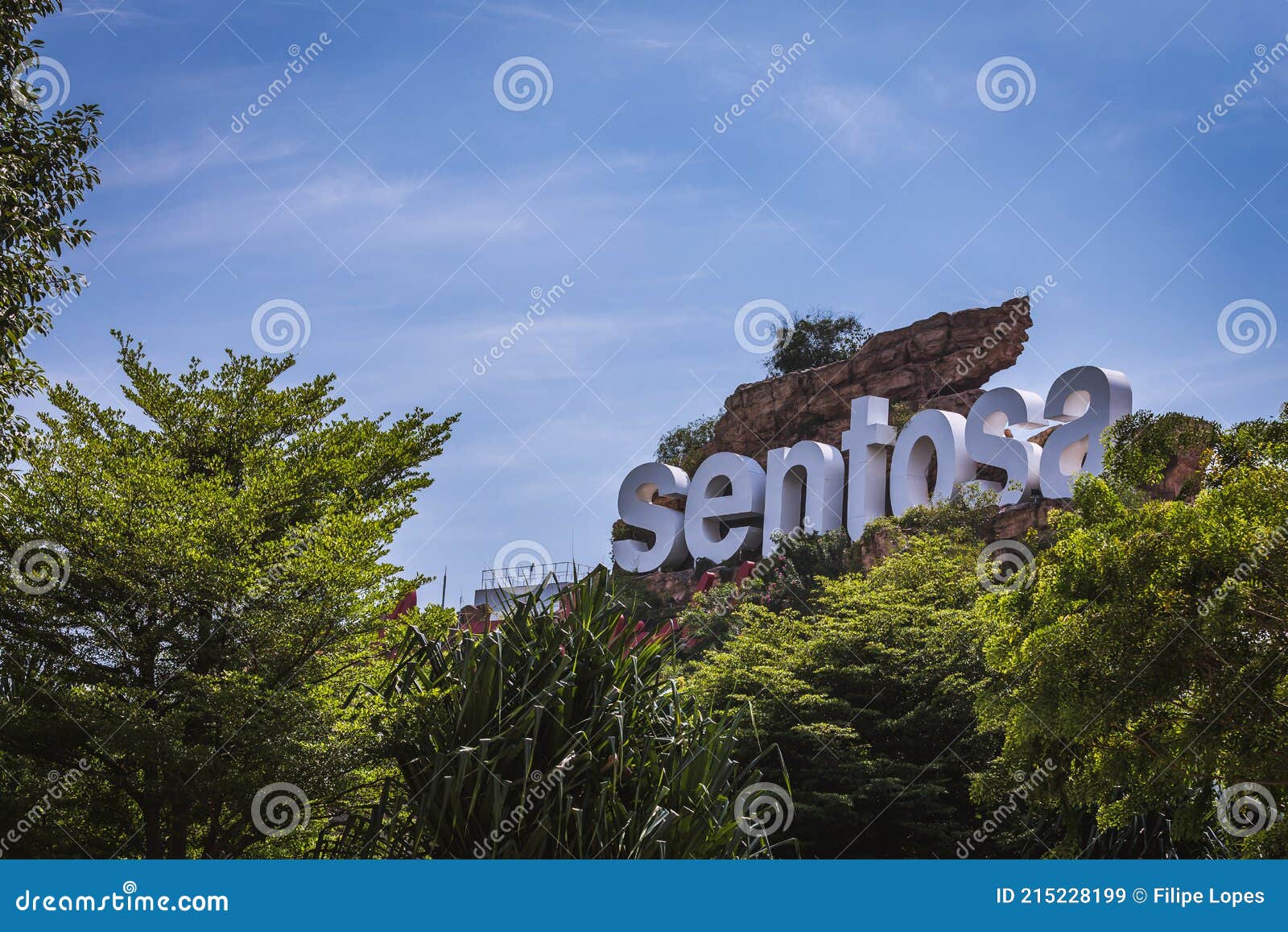 Sentosa Island sign editorial stock image. Image of famous - 215228199