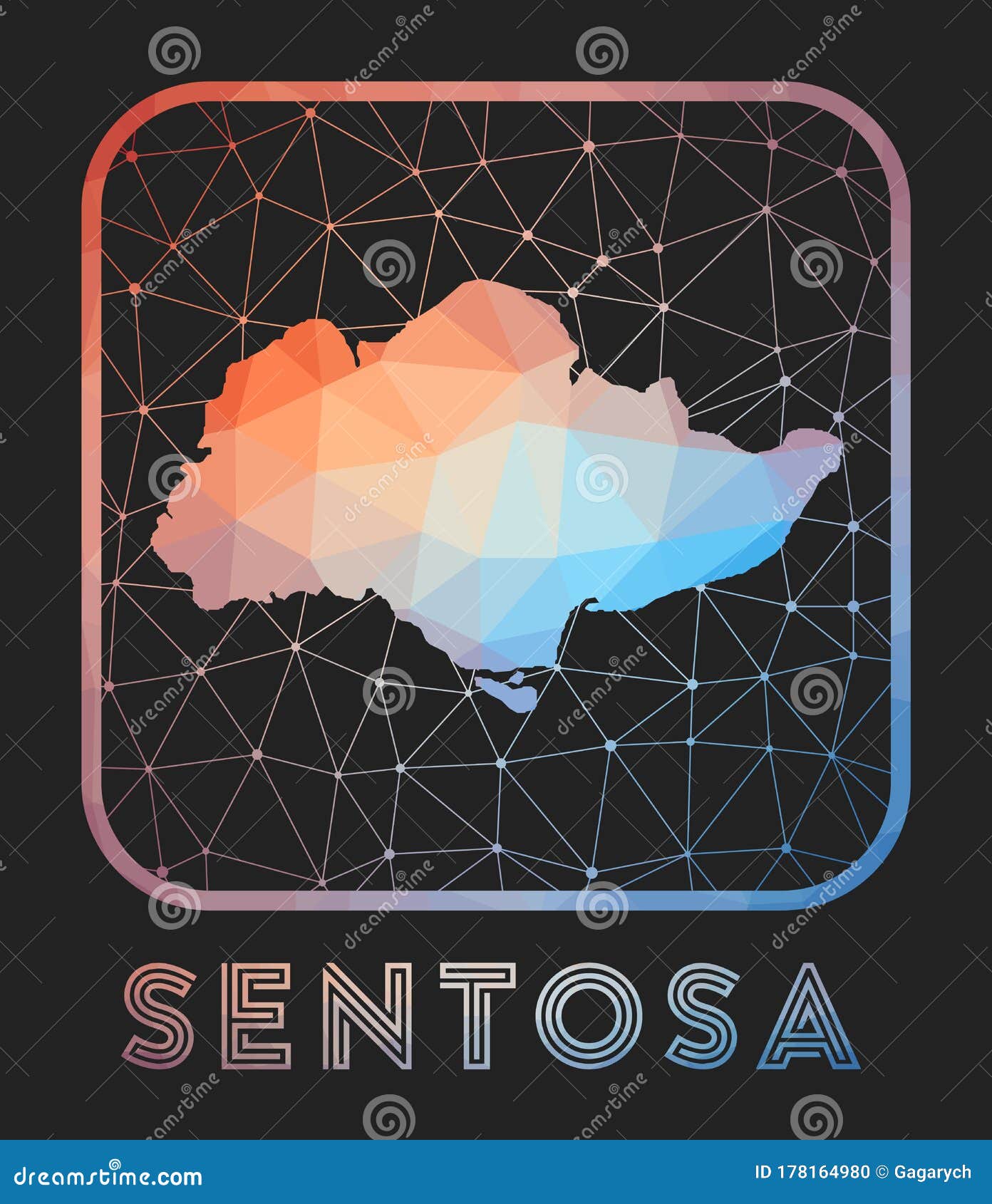 Sentosa Low Poly Logo. Cartoon Vector | CartoonDealer.com #155791393