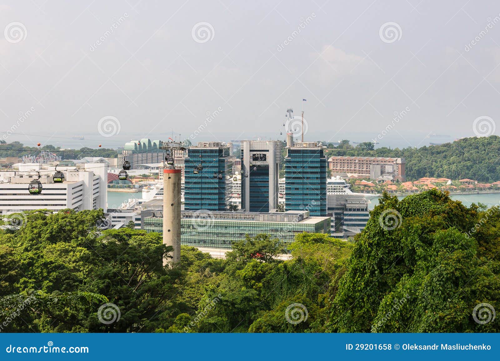 Sentosa ropeways stock photo. Image of cityscape, flora - 29201658