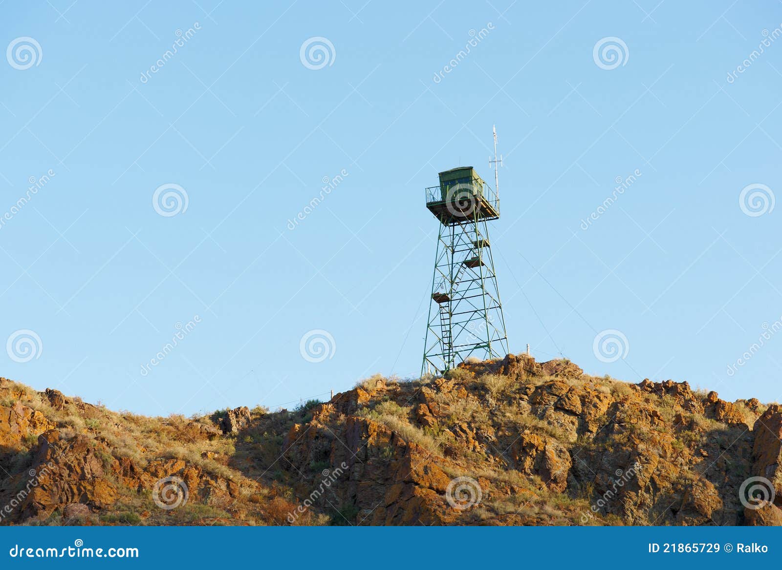 Sentry boundary tower stock image. Image of rock, fortification - 21865729