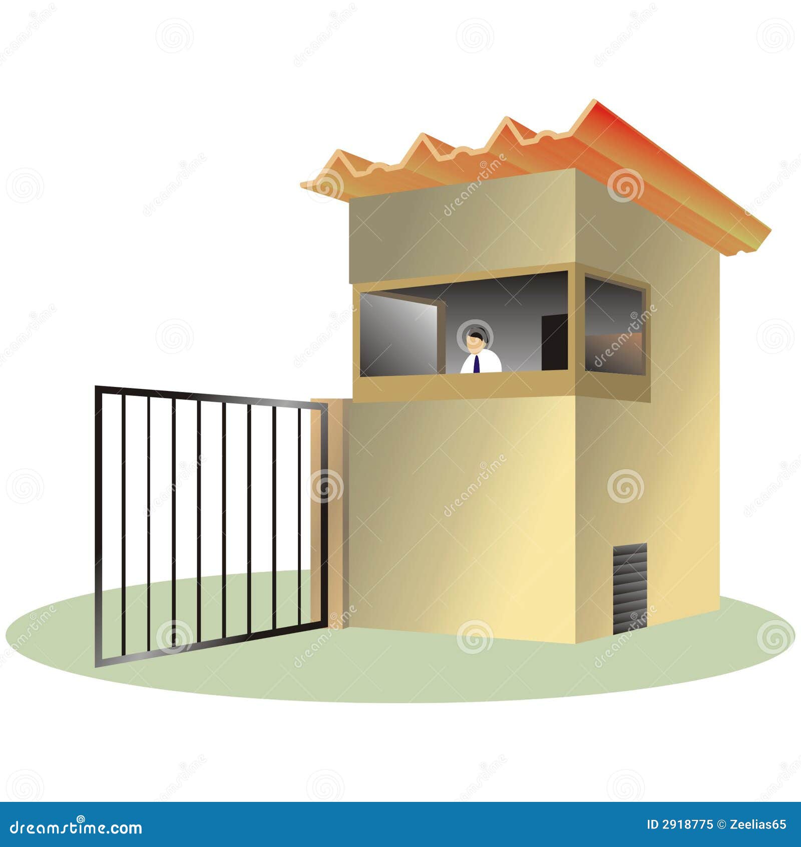 Sentry box stock vector. Illustration of gate, alert, night - 2918775
