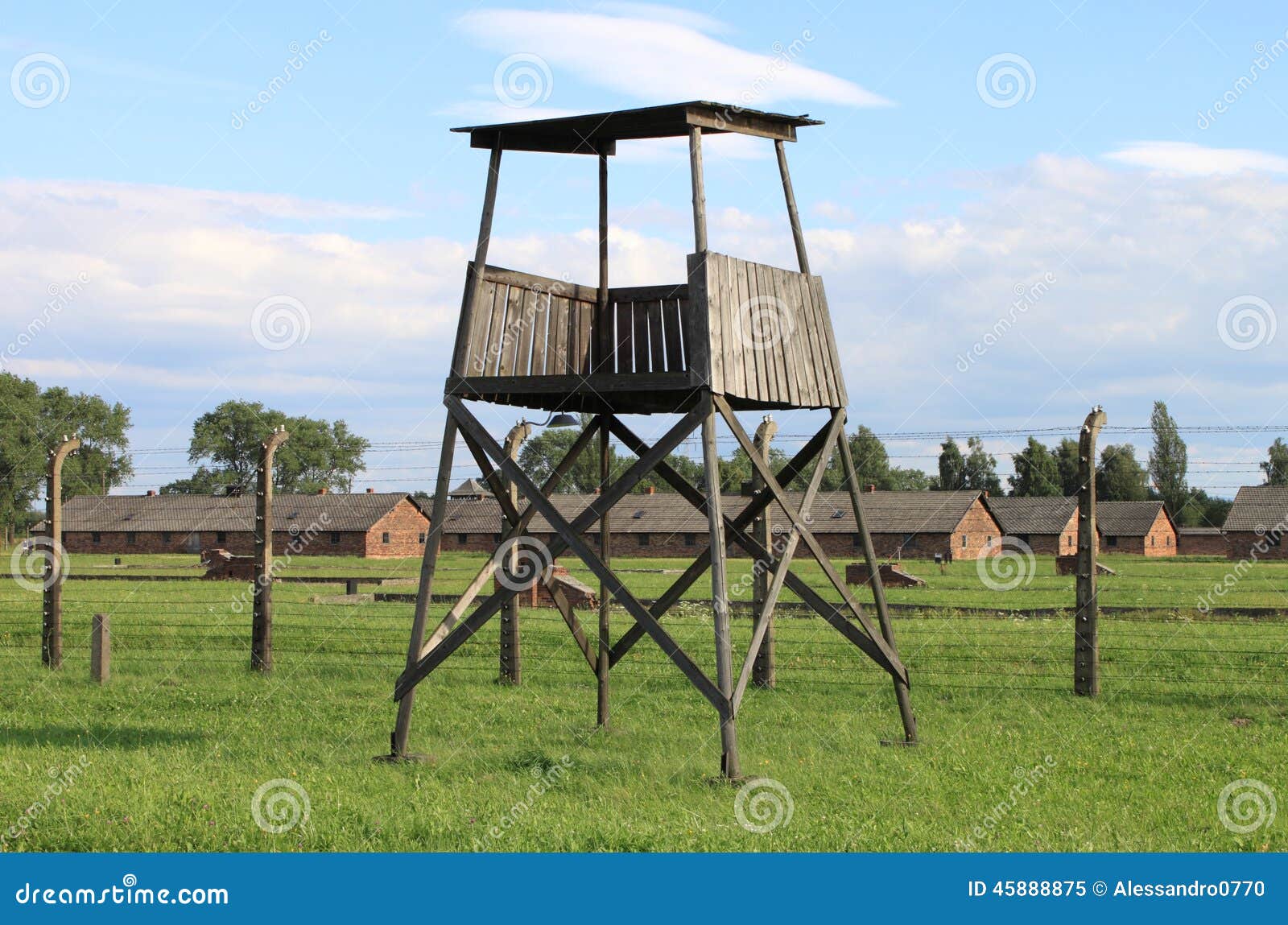 Sentry Box at Auschwitz Birkenau Editorial Image - Image of death ...