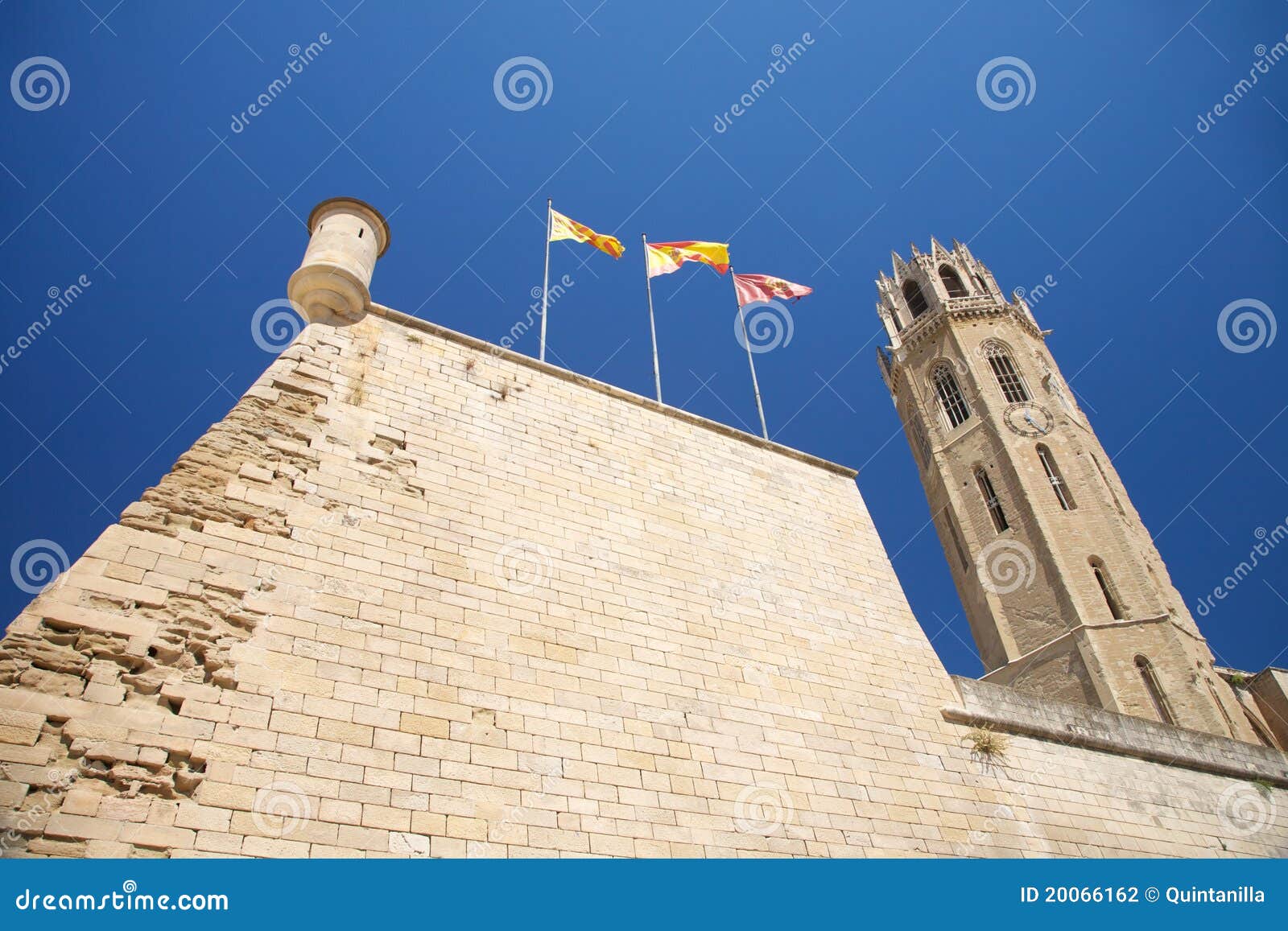 Sentry Box at Lleida Cathedral Stock Photo - Image of wall ...