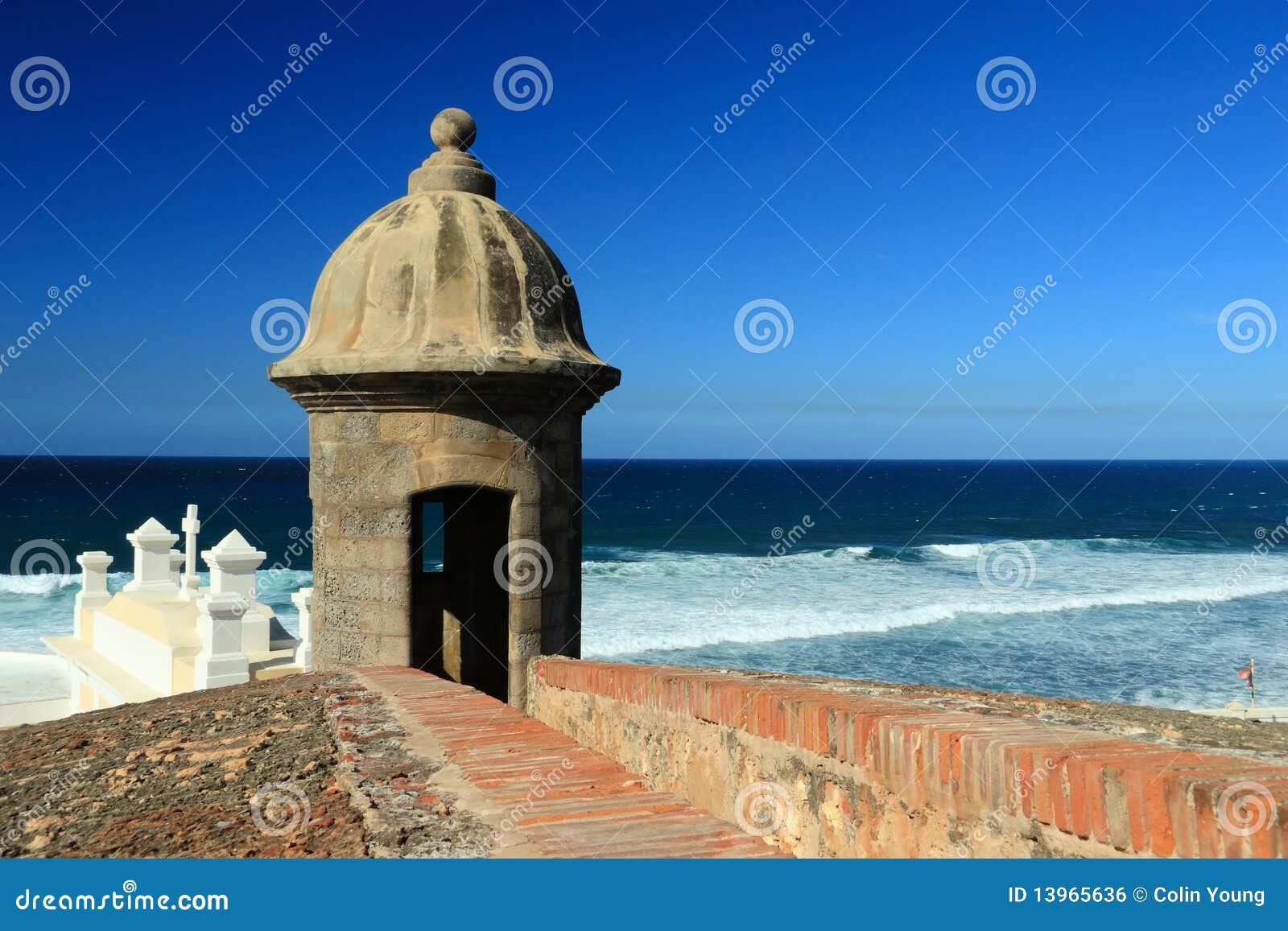 Sentry Box and Ocean stock photo. Image of shore, grass - 13965636