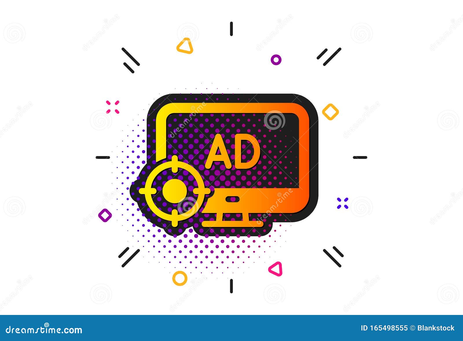 Adblock Icon Of 3 Types Color, Black And White, Outline. Isolated ...
