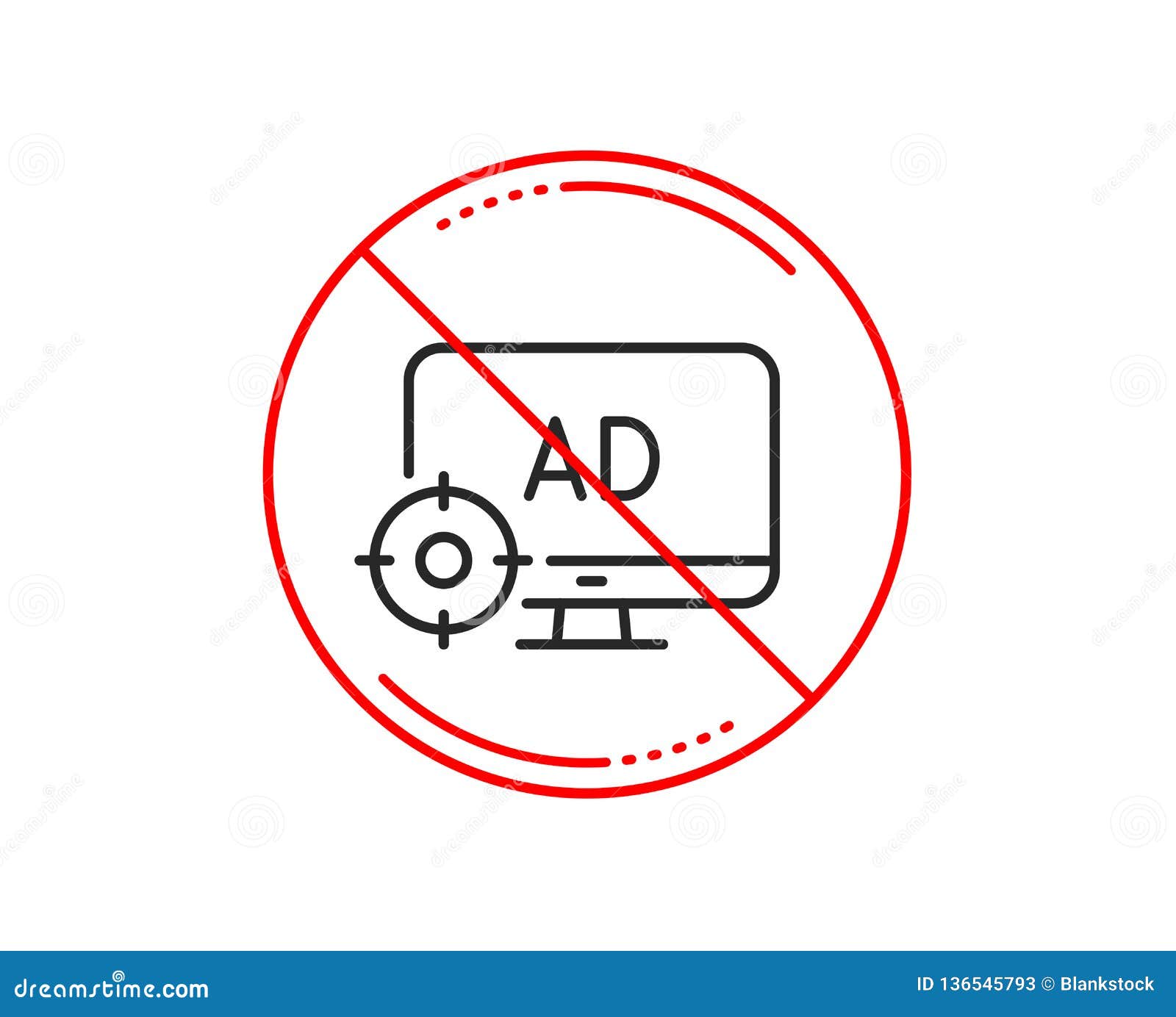 Seo Adblock Line Icon. Search Engine Optimization Sign. Vector Stock ...