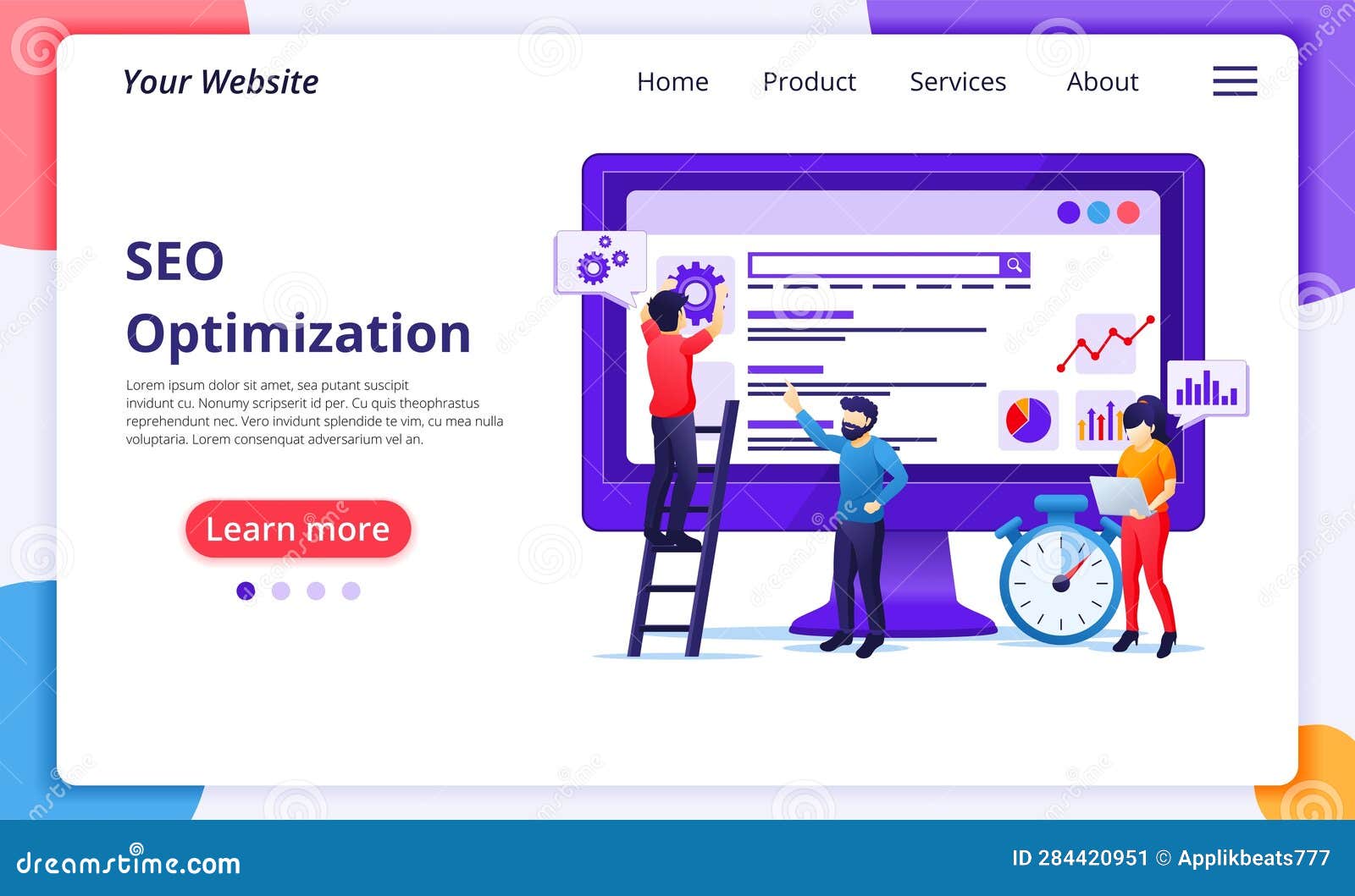 SEO Analysis Concept with People Work on Screen. Search Engine ...