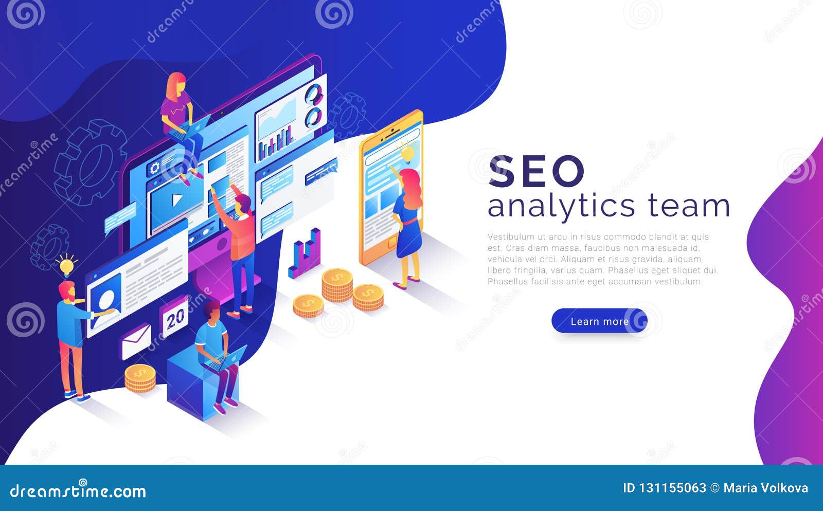 Seo Analysis and Optimization Landing Page Template Stock Vector ... Seo Analysis and Optimization Landing Page Template Stock Vector ...