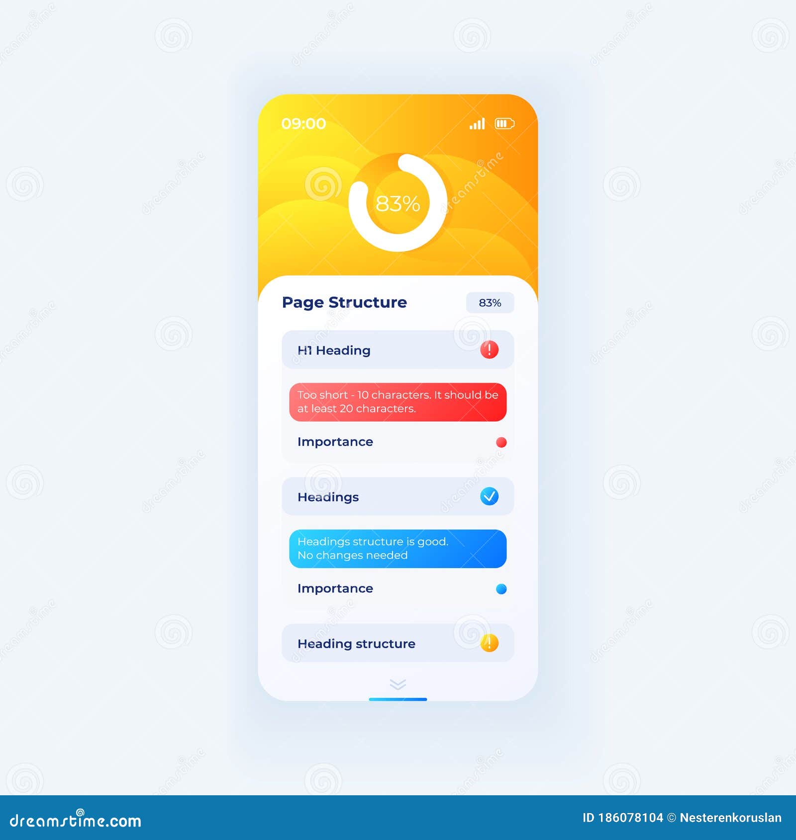 Seo Analysis Smartphone Interface Vector Template Stock Vector ...