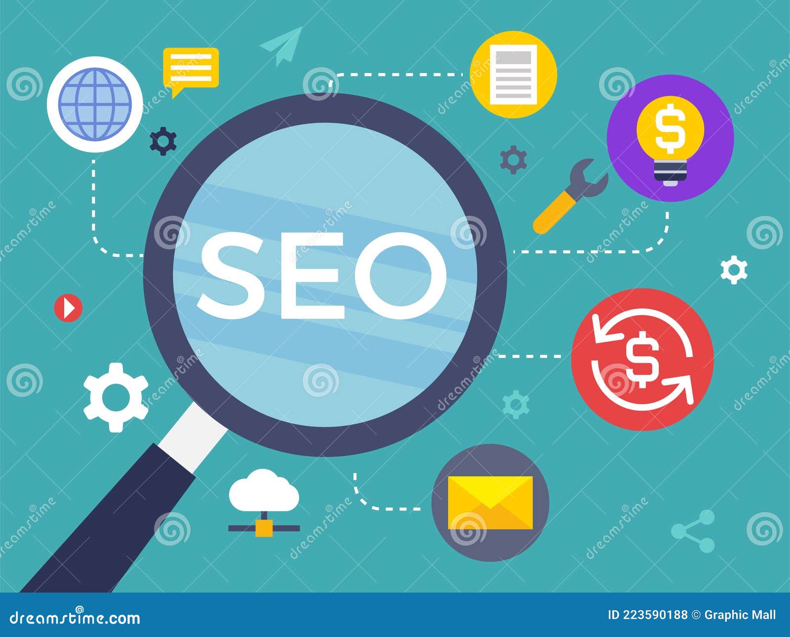 Search Engine Optimization Technology Stock Vector - Illustration of concept, booster: 223590188