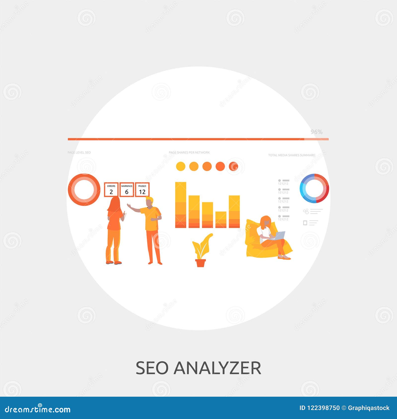 Seo Analyzer Conceptual Design Ilustración del Vector - Ilustración de ...