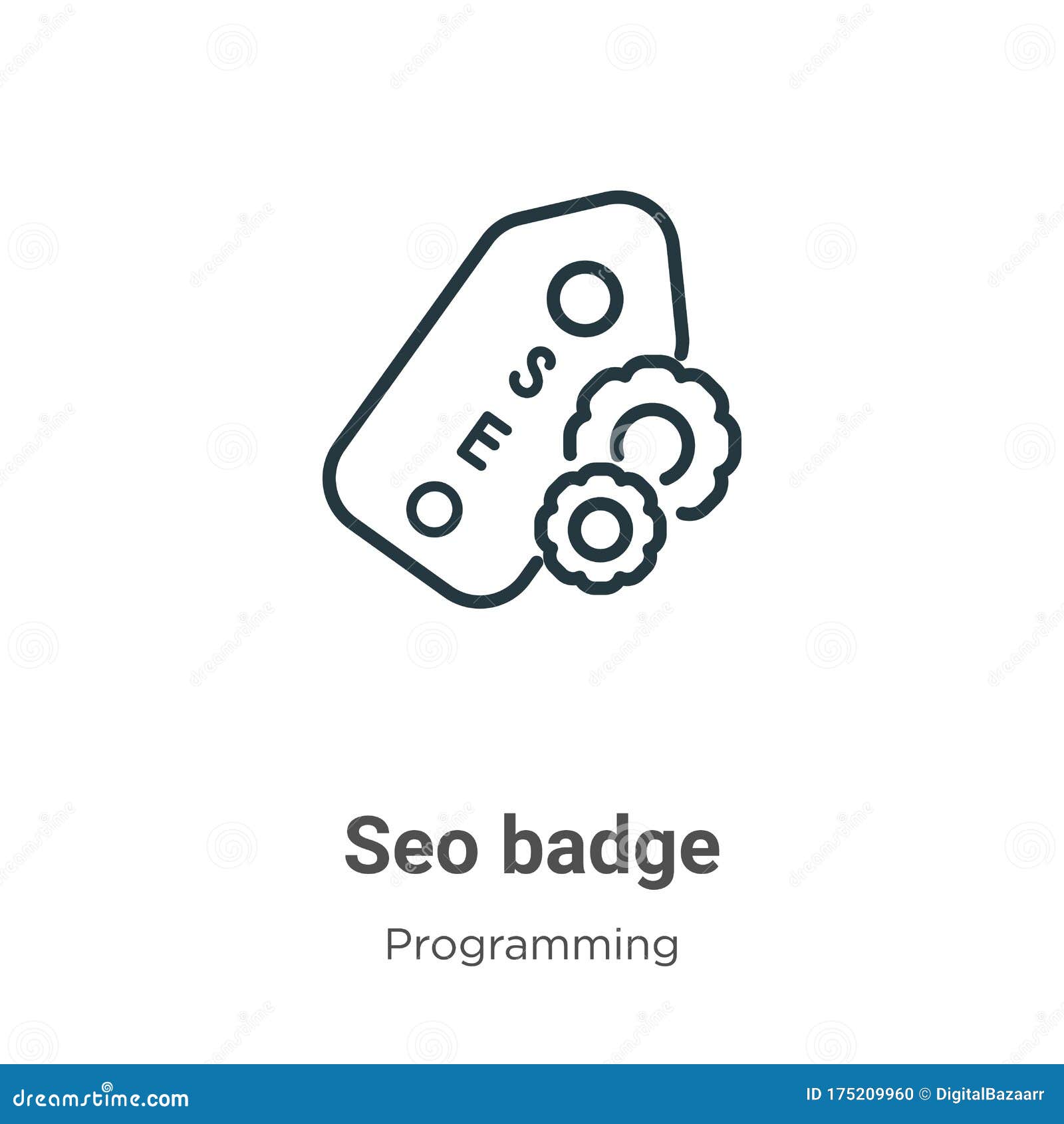 Seo Badge Outline Vector Icon. Thin Line Black Seo Badge Icon, Flat ...