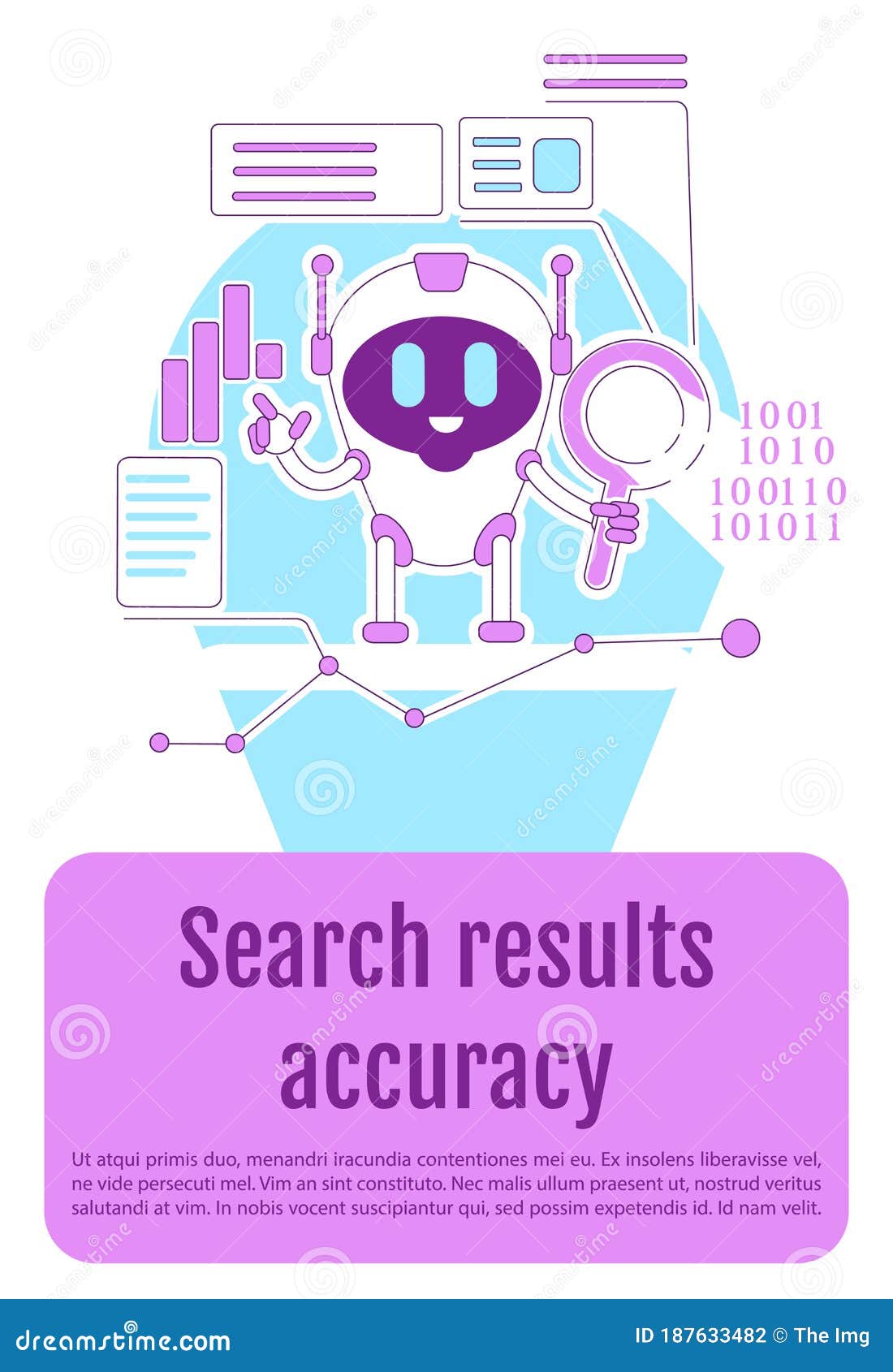 SEO Bot Poster Flat Silhouette Vector Template Stock Vector ...