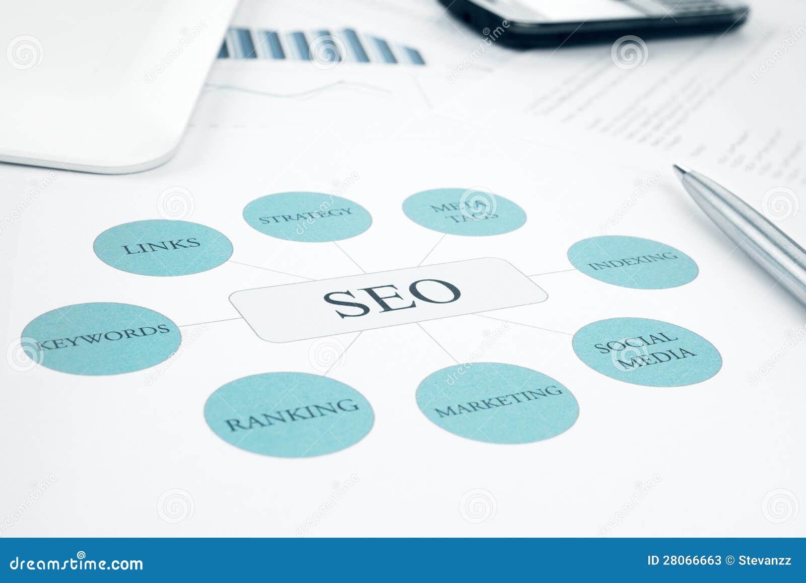 Seo Business Concept Flow Chart and Objects Stock Image - Image of ...