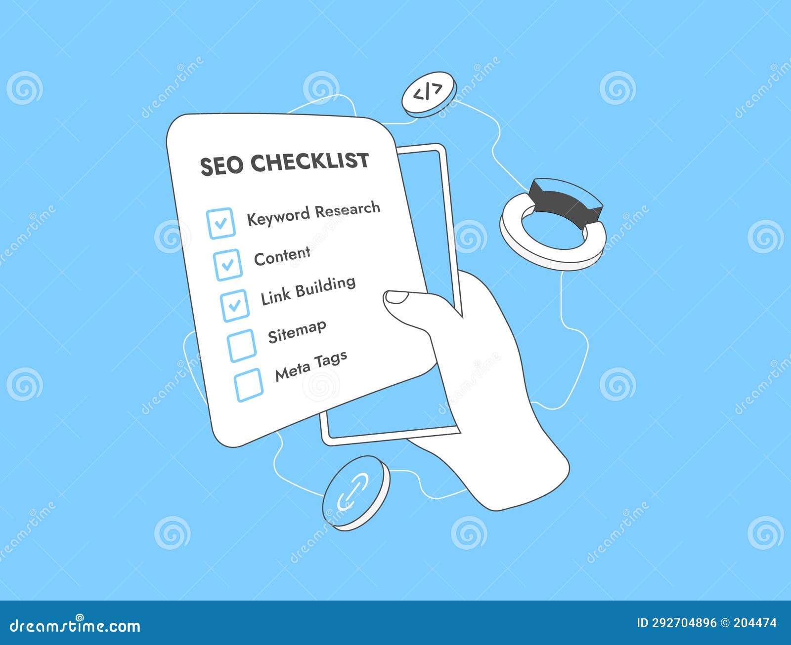 SEO Checklist - Complete Task Lists For Website Optimization Concept ...