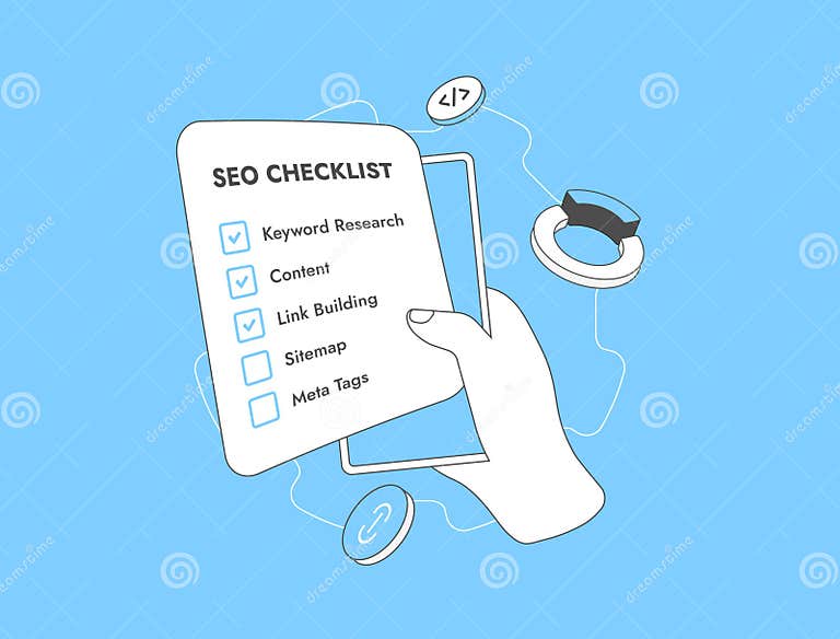 SEO Checklist - Complete Task Lists for Website Optimization Concept. SEO Checklist Vector ...