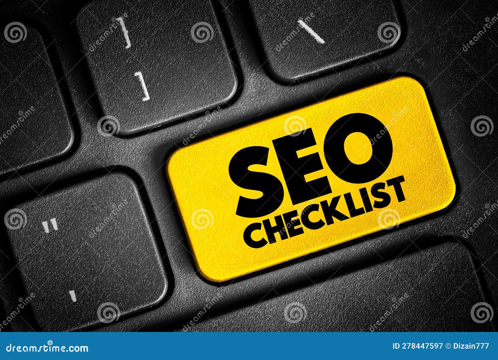 Seo Checklist Text Button on Keyboard, Concept Background Stock Image ...
