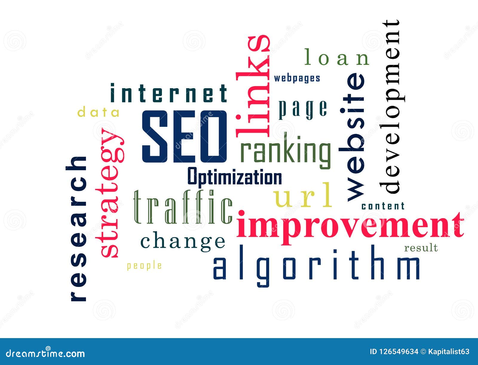 SEO. Collage of Words Vector Illustration Stock Vector - Illustration ...
