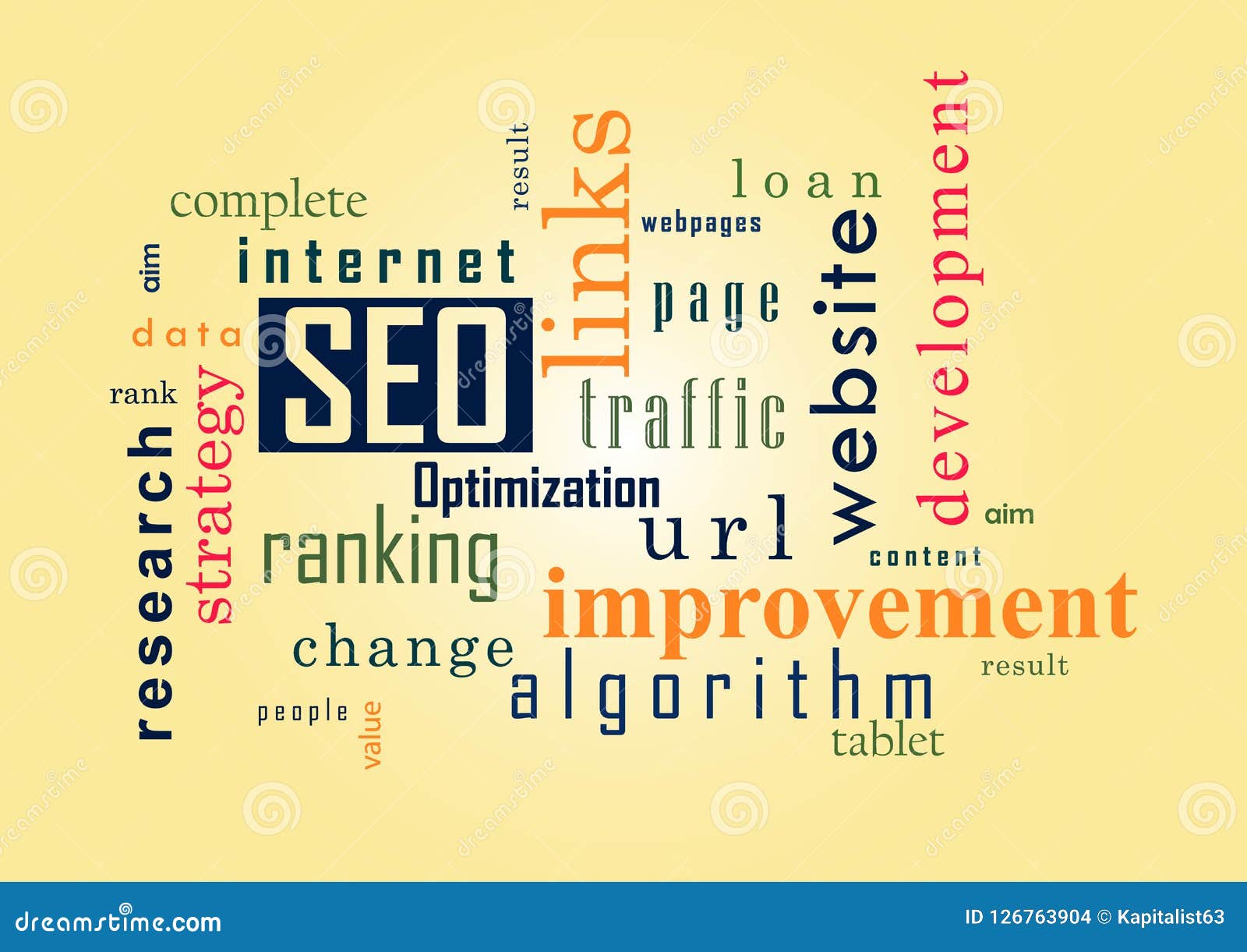 SEO Collage of Words Vector Illustration Stock Vector - Illustration of ...