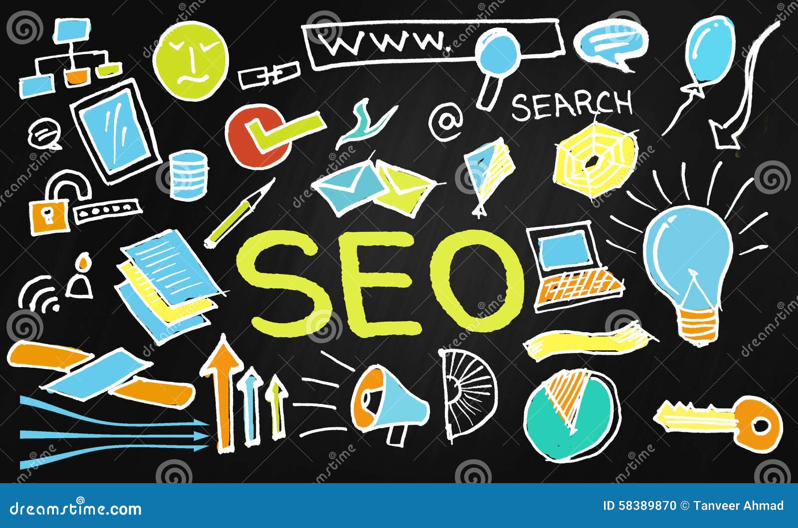 Seo Color Drawing Blackboard Stock Photos - Free & Royalty-Free Stock ...