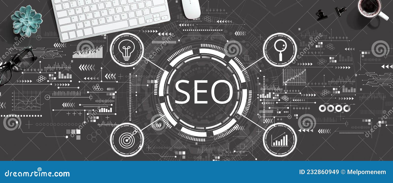 SEO Concept with a Computer Keyboard Stock Image - Image of website ...