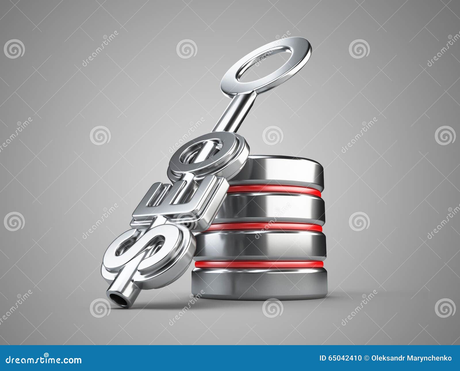 Seo Concept with Key and Database Sign Stock Illustration ...