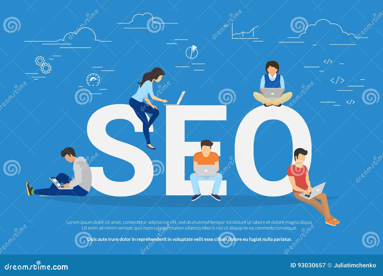 SEO Concept Vector Illustration of People Stock Vector - Illustration ...